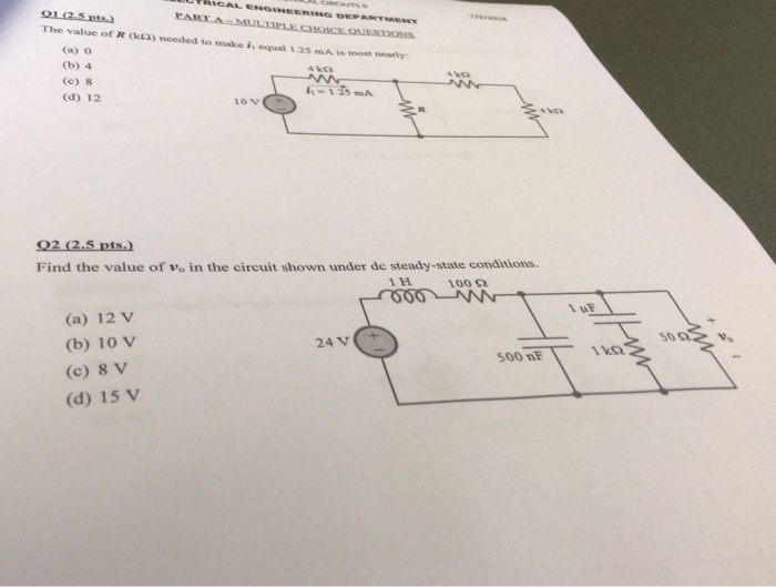 Solved THIS (circuit II) i want to help me to answer all | Chegg.com