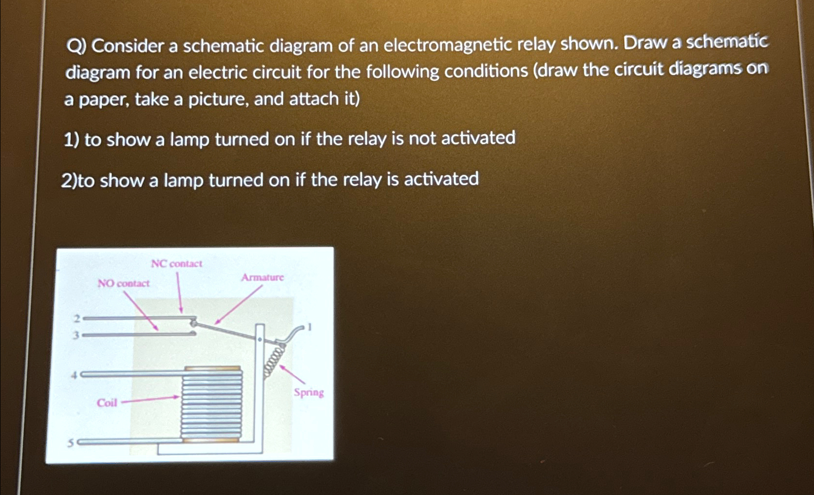 Solved Q) ﻿Consider a schematic diagram of an | Chegg.com