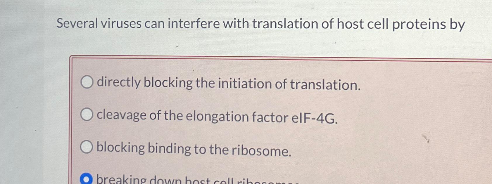 Solved Several viruses can interfere with translation of | Chegg.com