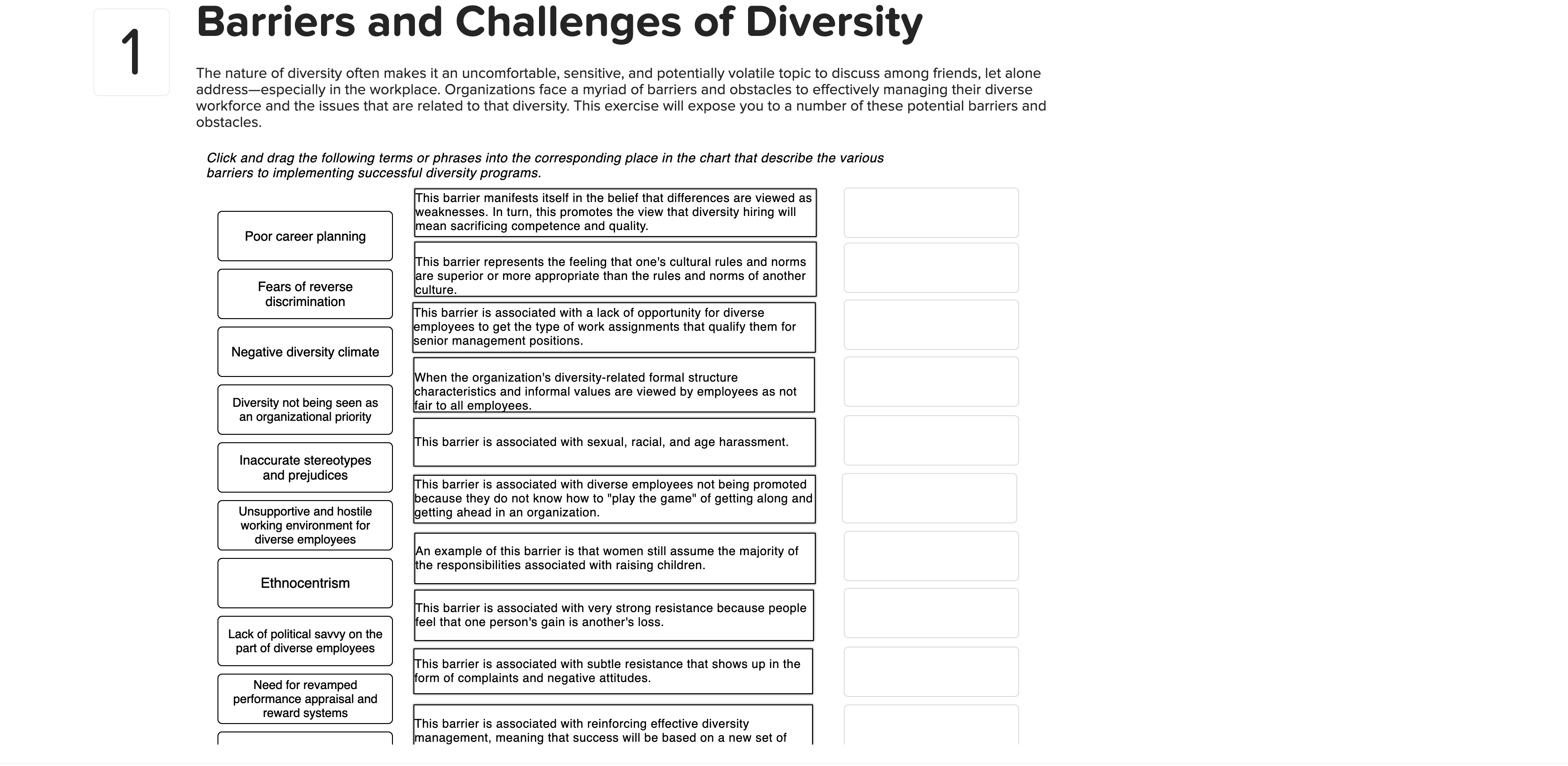 Solved Barriers and Challenges of DiversityThe nature of | Chegg.com
