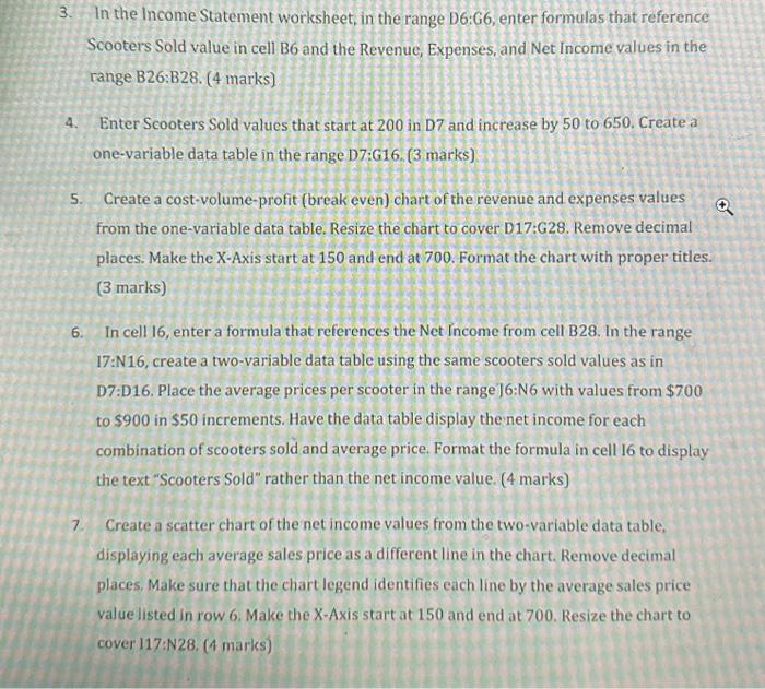 Solved 3. In the Income Statement worksheet, in the range | Chegg.com