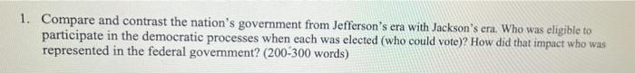 Compare and contrast the nation's government from | Chegg.com