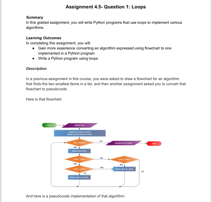 Solved Assignment 4.5- Question 1: Loops Summary In this | Chegg.com