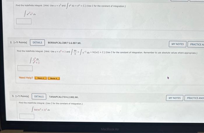 Solved Find the indefinite integral. [Hint: Use u=x3 and | Chegg.com