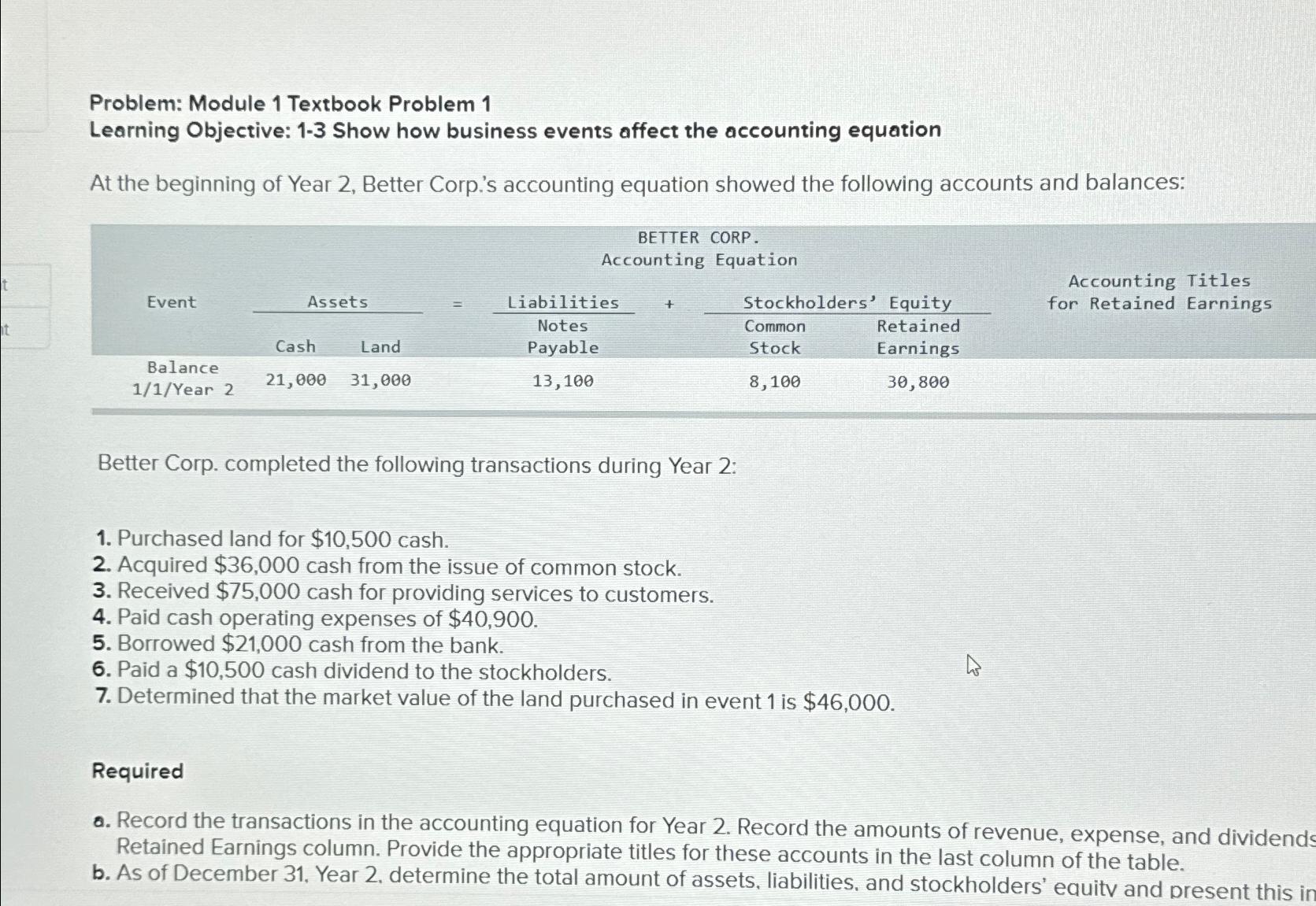 Solved Problem: Module 1 ﻿Textbook Problem 1Learning | Chegg.com
