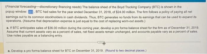 Solved (Financial forecasting-discretionary financing needs) | Chegg.com