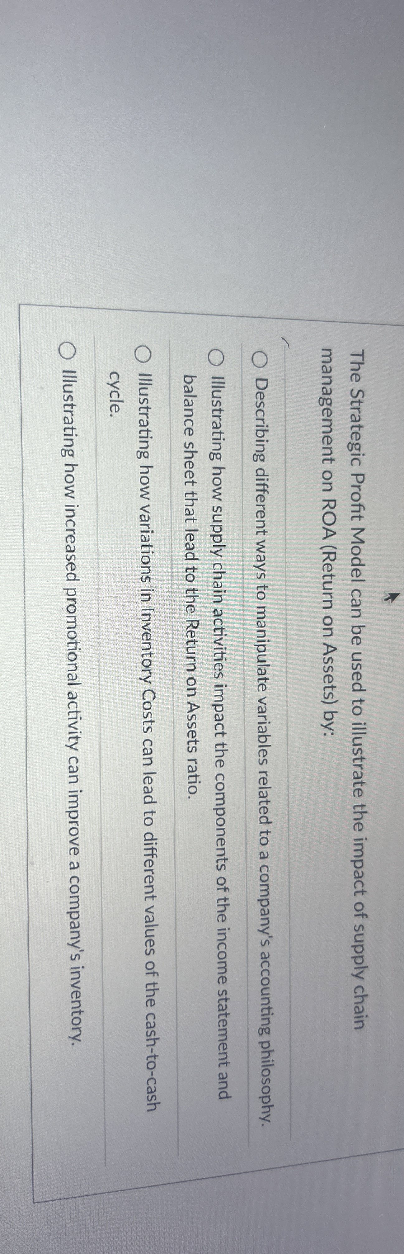 Solved The Strategic Profit Model can be used to illustrate | Chegg.com