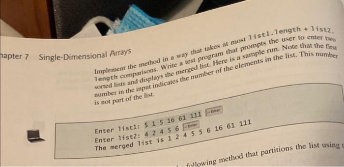 Solved **7.31 (Merge two sorted lists) Write the following | Chegg.com