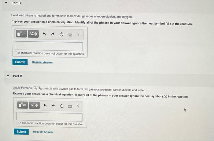 Solved Solid lead nitrate is heated and forms solid lead | Chegg.com