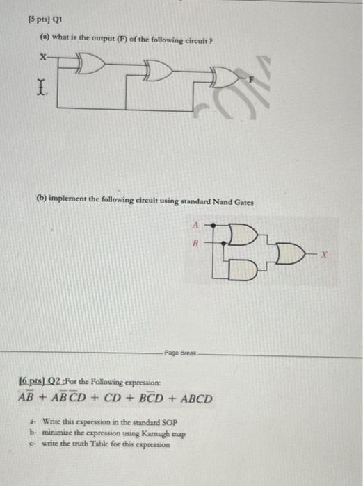 Solved (a) what is the output (F) of the following circuit? | Chegg.com