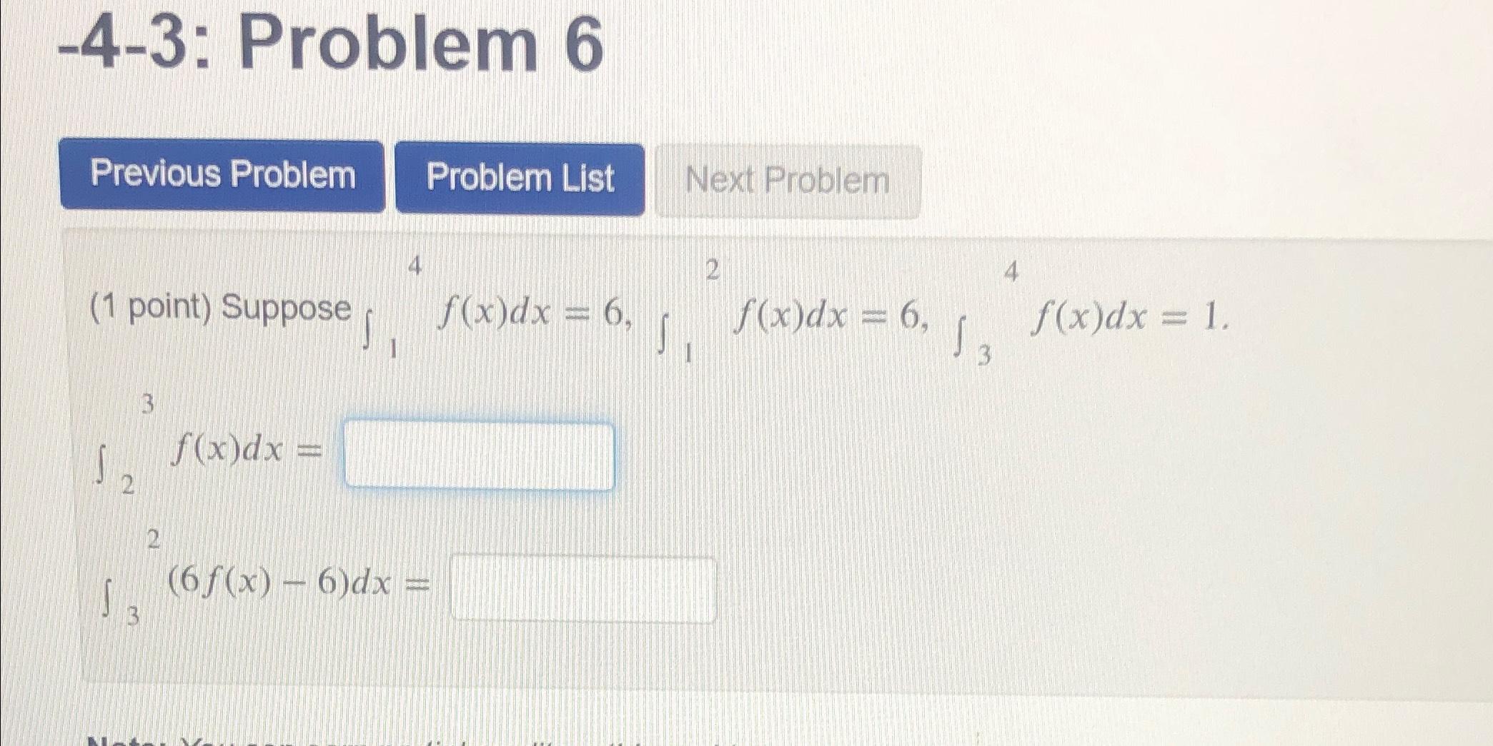 Solved -4-3: Problem 6 ﻿(1 ﻿point) ﻿Suppose | Chegg.com