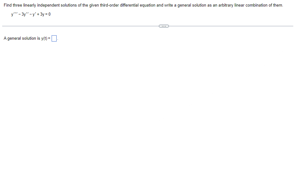 Solved Find three linearly independent solutions of the | Chegg.com