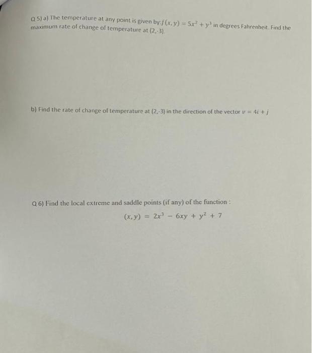 Solved Q 5) a) The temperature at any point is given by: | Chegg.com