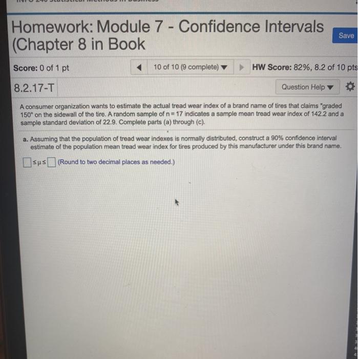 Solved Homework: Module 7 - Confidence Intervals (Chapter 8 | Chegg.com