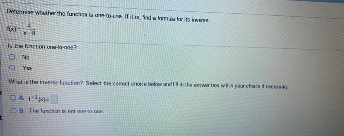 Solved Determine whether the function is one-to-one. If it | Chegg.com