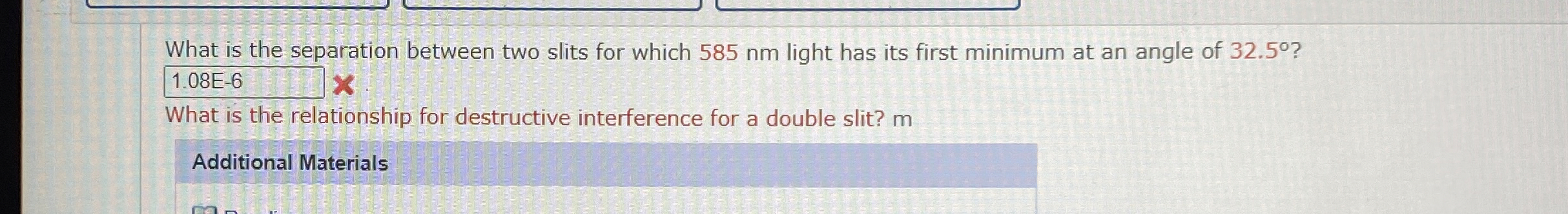 Solved What is the separation between two slits for which | Chegg.com