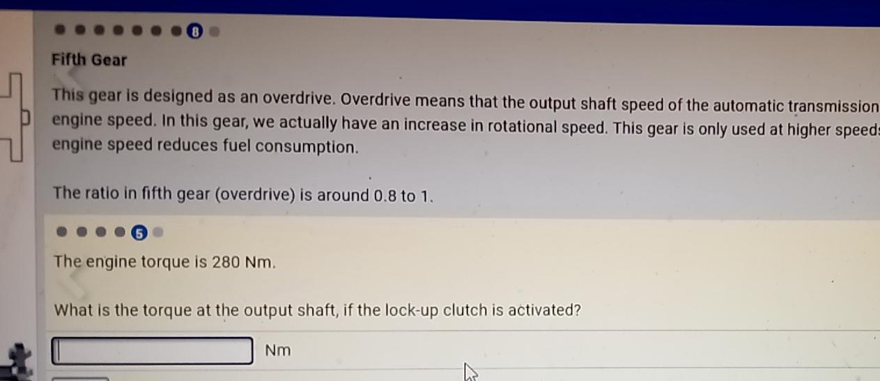 Solved Fifth Gear This gear is designed as an overdrive. | Chegg.com