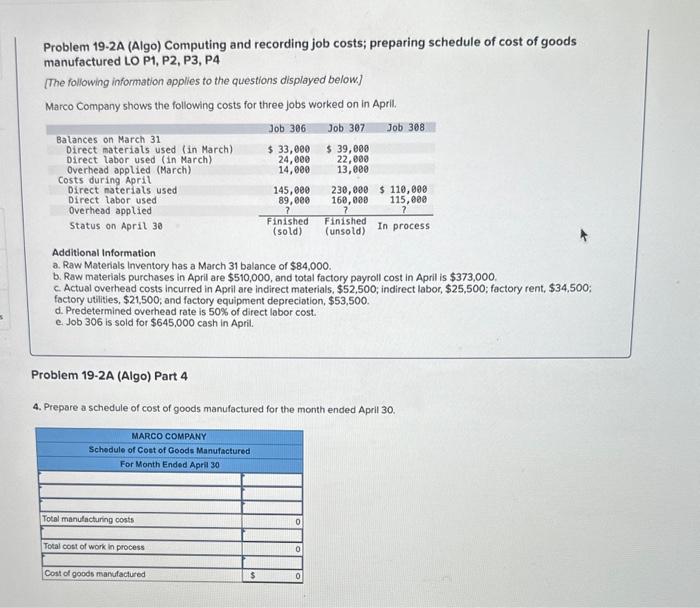 Solved Required information Problem 19-2A (Algo) Computing | Chegg.com