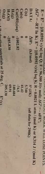 Solved 4 12 Calculate Ah° Asº And Agº For The Reaction