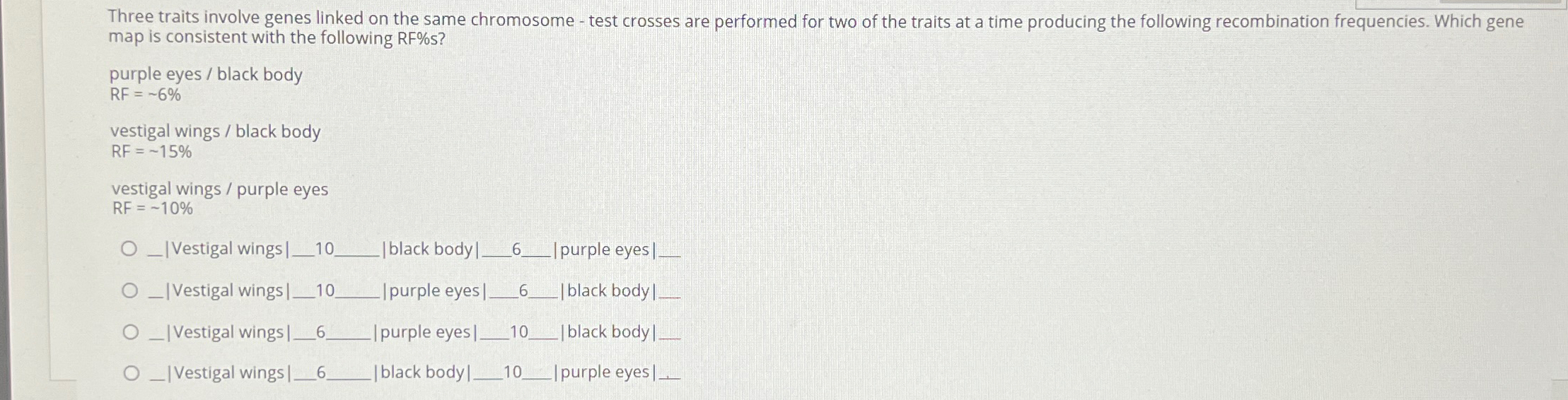 Solved Three traits involve genes linked on the same | Chegg.com