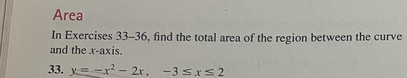 Solved AreaIn Exercises 33-36, ﻿find the total area of the | Chegg.com