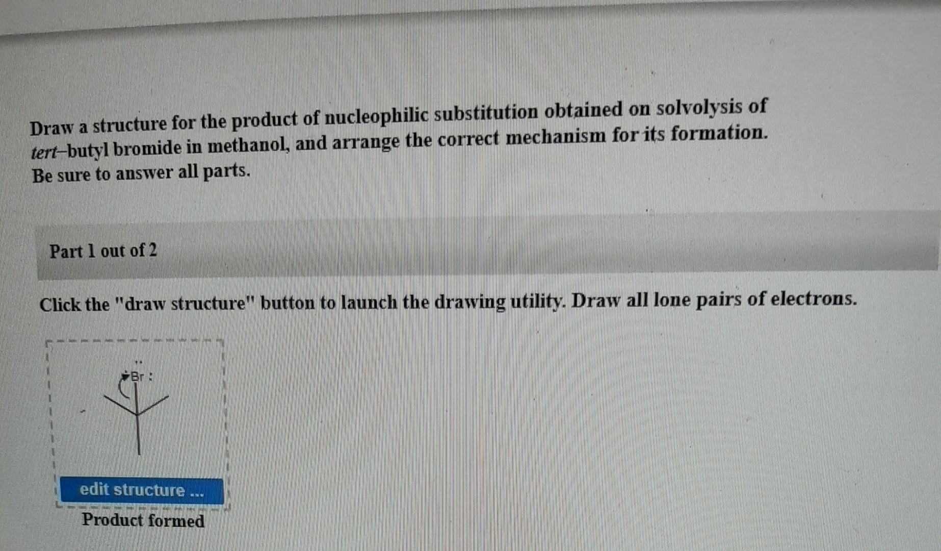 Solved Draw A Structure For The Product Of Nucleophilic