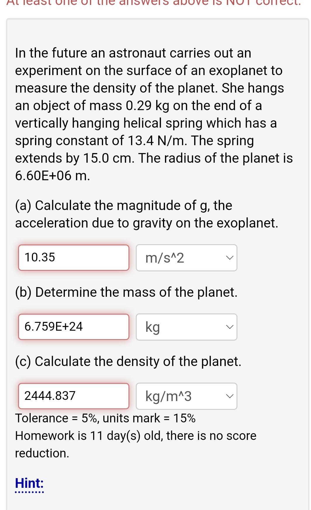 Solved In the future an astronaut carries out an experiment | Chegg.com