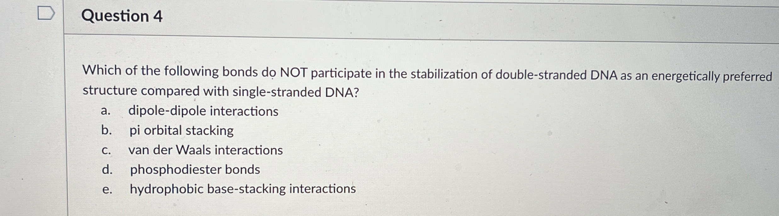 Solved Question 4Which of the following bonds do NOT | Chegg.com