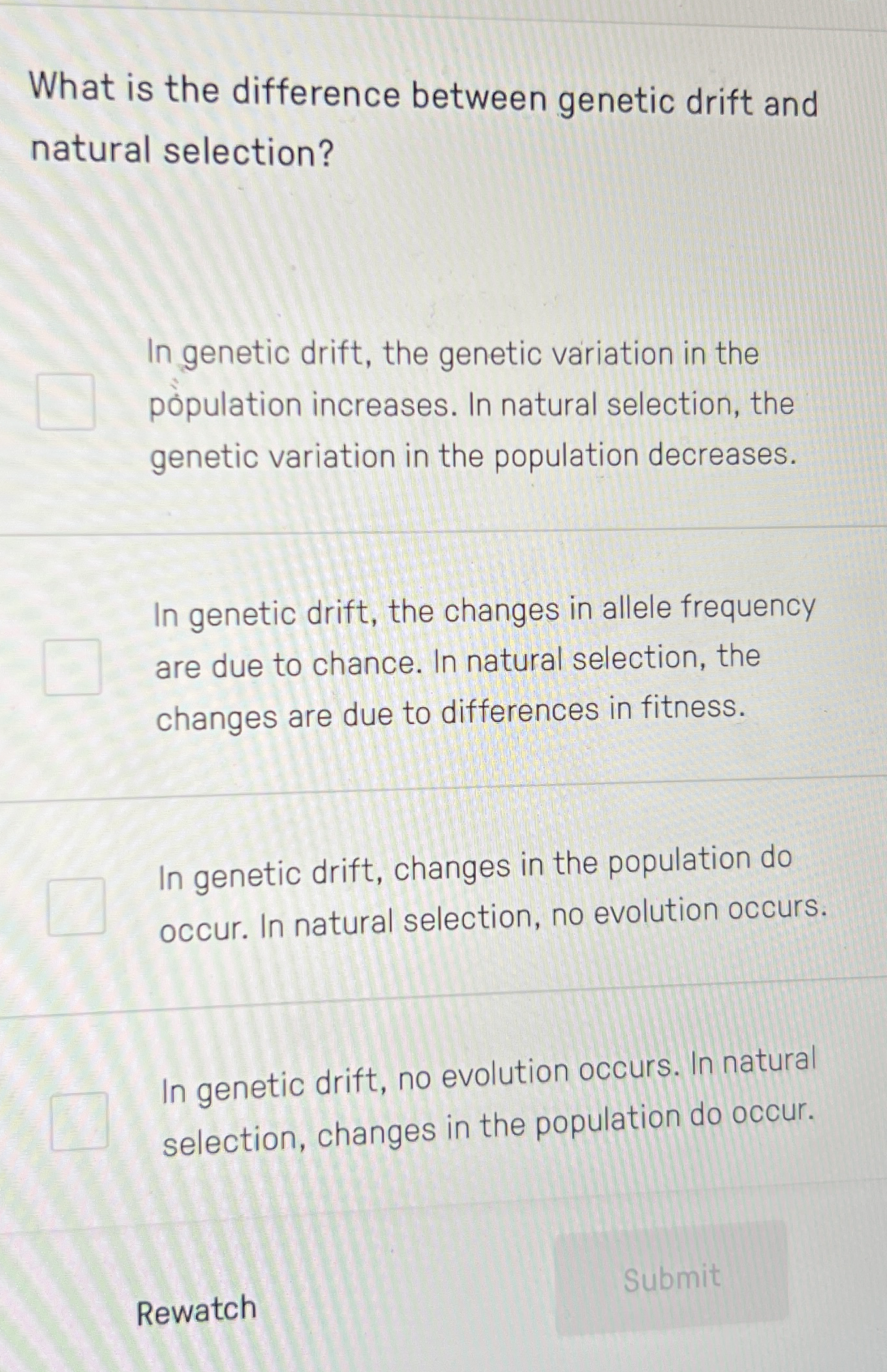 Solved What is the difference between genetic drift and | Chegg.com