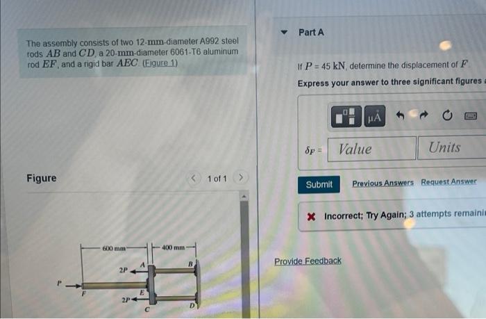 Solved The assembly consists of two 12-mm-diameter A992 | Chegg.com