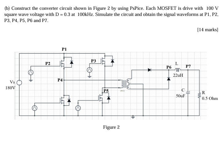 Solved (b) ﻿Construct the converter circuit shown in Figure | Chegg.com