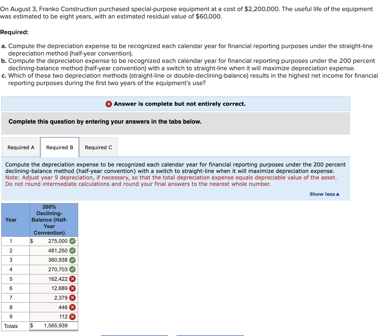 Solved On August 3, ﻿Franko Construction purchased | Chegg.com