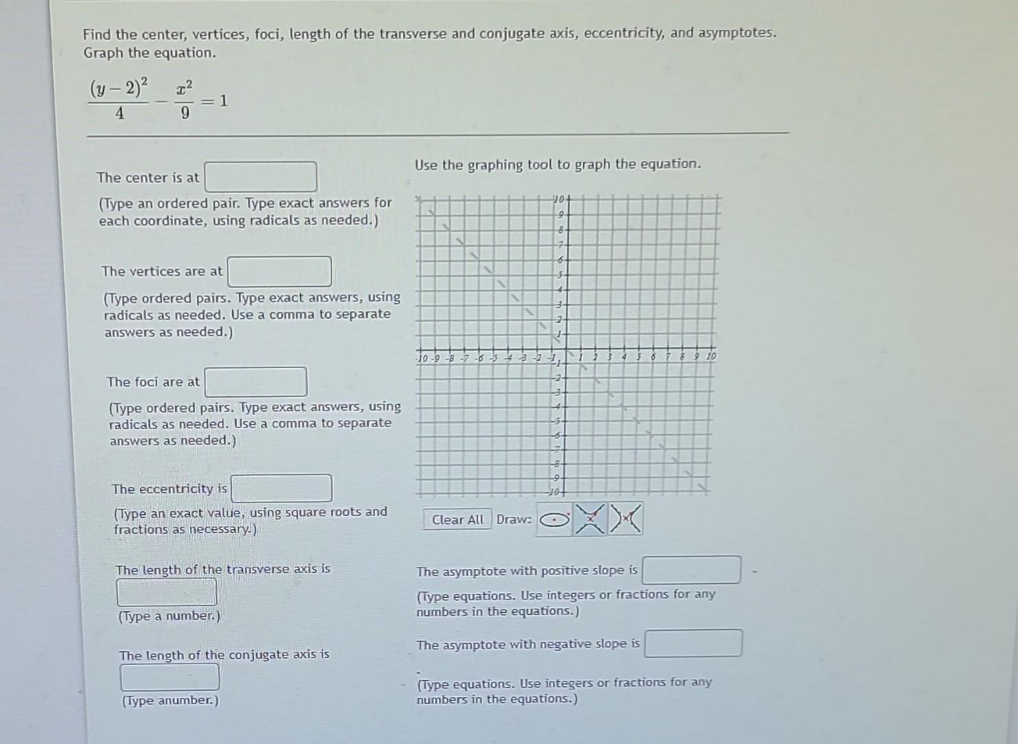 Solved Find the center, vertices, foci, length of the | Chegg.com