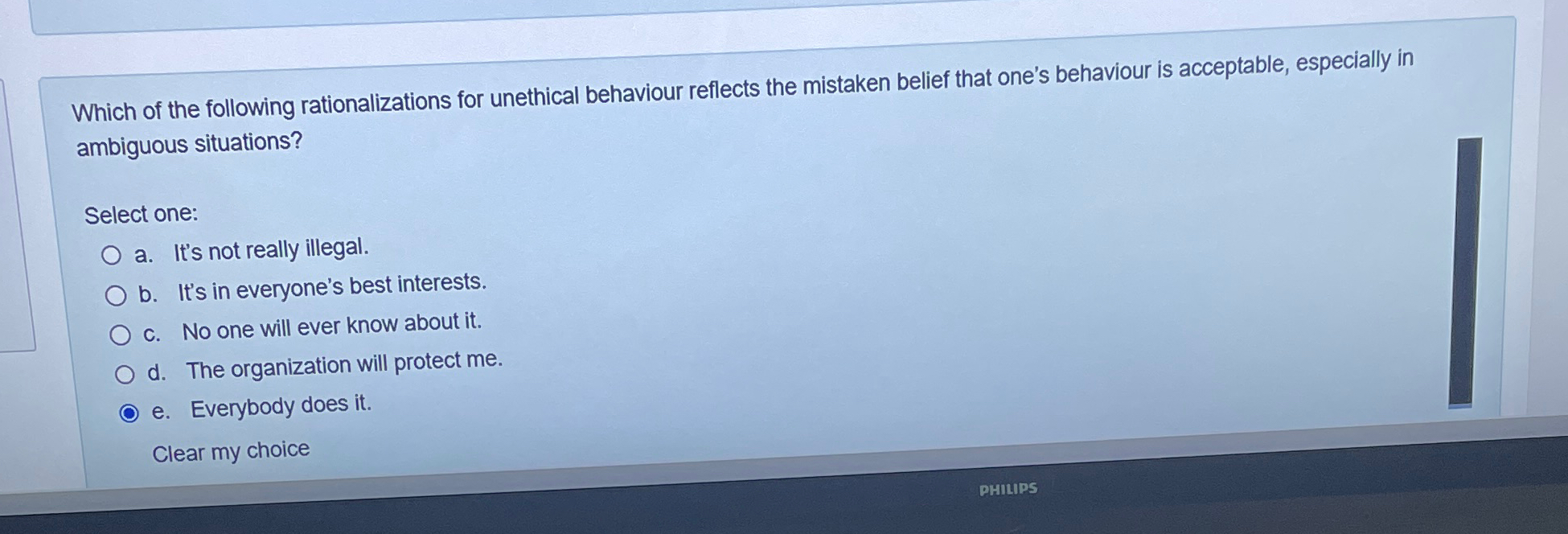 Solved Which of the following rationalizations for unethical | Chegg.com