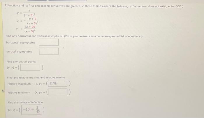 Solved 1.) function and its first and second derivatives are | Chegg.com