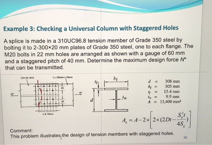 Solved Example 3: Checking a Universal Column with Staggered | Chegg.com