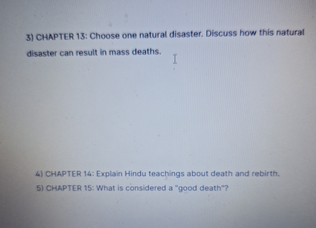 Solved CHAPTER 13: Choose one natural disaster. Discuss how | Chegg.com