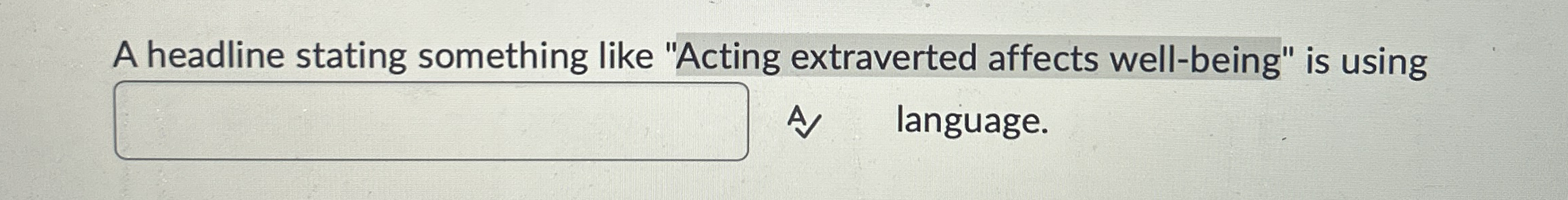 A headline stating something like "Acting extraverted | Chegg.com