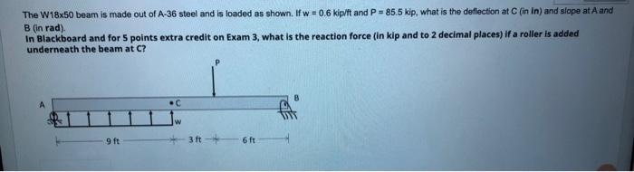 Solved The W18x60 beam is made out of A-36 steel and is | Chegg.com