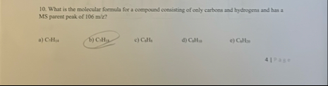 Solved What is the molecular formula for a compound | Chegg.com