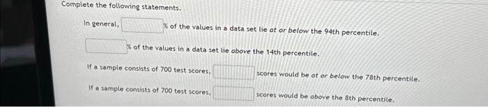 Solved Complete the following statements. In general, \% of | Chegg.com