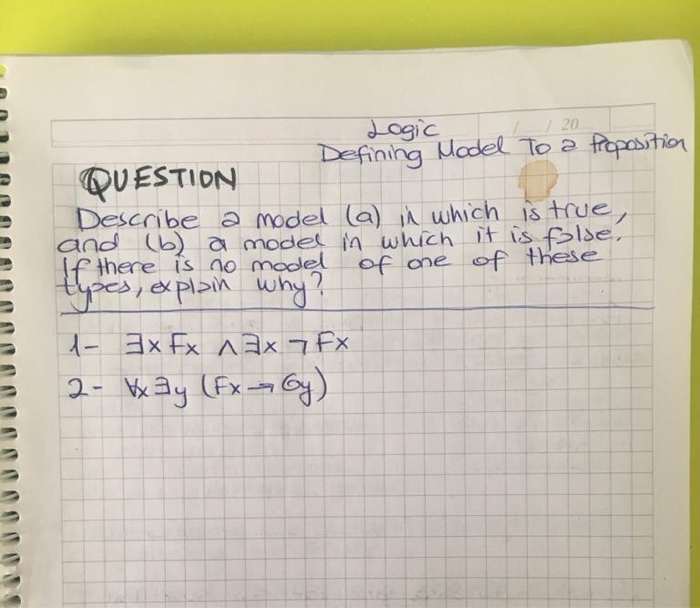 20 Logic Defining Model To a proposition QUESTION | Chegg.com