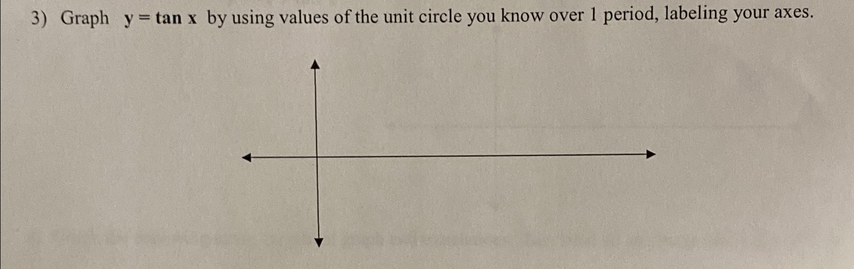 Solved Graph y=tanx ﻿by using values of the unit circle you | Chegg.com