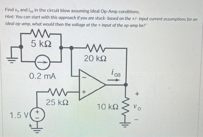 Solved Find v0 and ioa in the circuit blow assuming ideal | Chegg.com