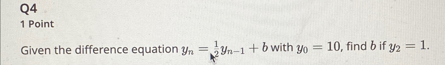 Solved Q41 ﻿PointGiven the difference equation yn=12yn-1+b | Chegg.com