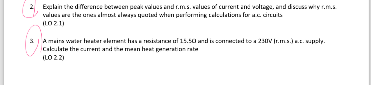 Solved Explain the difference between peak values and r.m.s. | Chegg.com