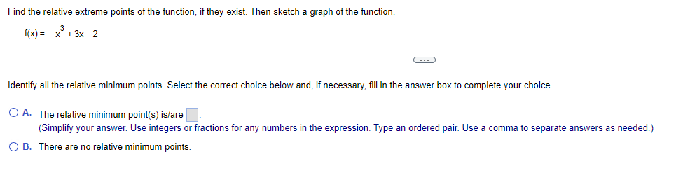 Solved Find the relative extreme points of the function, if | Chegg.com