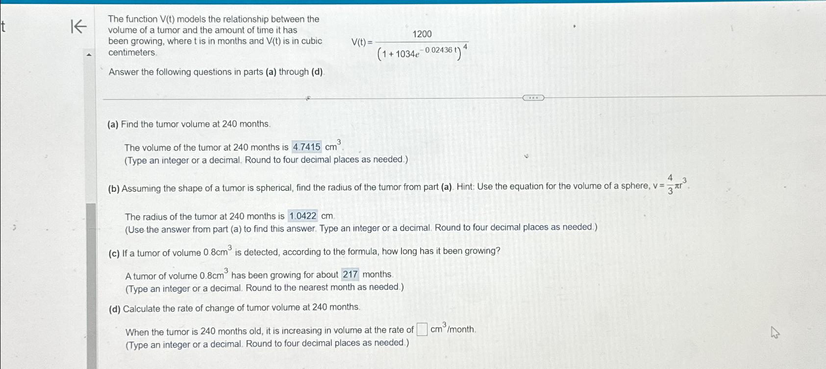 Solved The function V(t) ﻿models the relationship between | Chegg.com