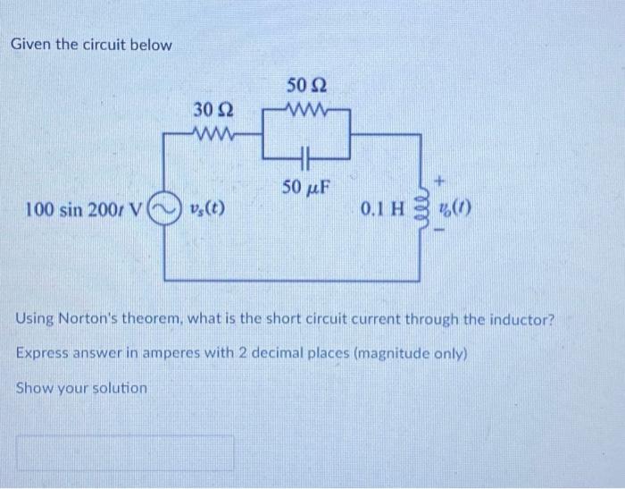 Solved Given the circuit below Using thevenin's theorem, | Chegg.com