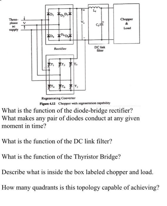 Solved +0,0 Threet V -> phase ac supply Chopper & Load to | Chegg.com